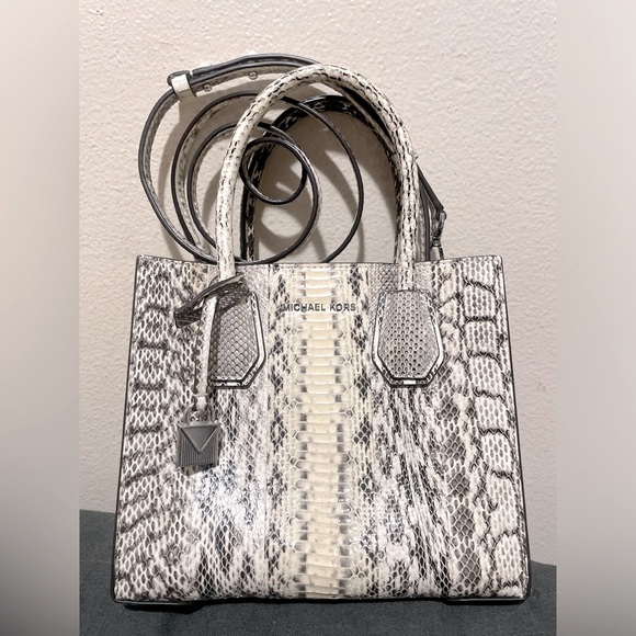 Michael Kors | Bags | Michael Kors Snakeskin Tote Crossbody Bag | Poshmark